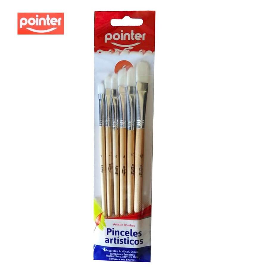 Pinceles chatos 6 unidades Pointer – Punto