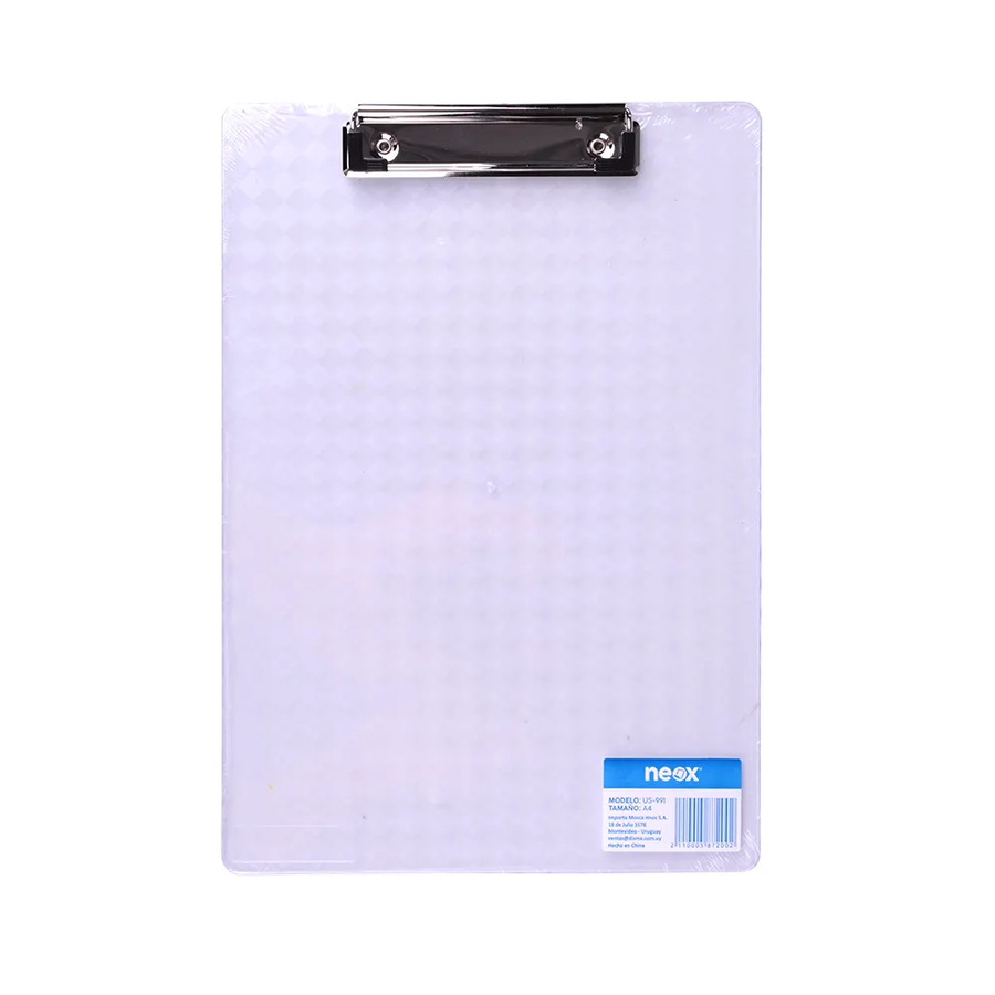 Tabla A4 con aprieta papel transparente Neox – Punto